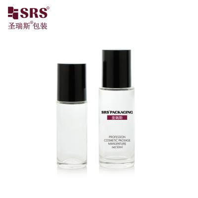 China 30ml/50ml Large Capacity Molded Glass Roll‑On Bottle Empty Cosmetic Roller Vial for Body Oil Perfume for sale