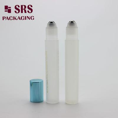 China SRS empty cosmetic 15ml frost plastic roller ball bottle for eye cream for sale