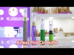 A0031-10ML Empty Plastic Roll On Bottle Airless Clay Brown Coating With Clear Cap