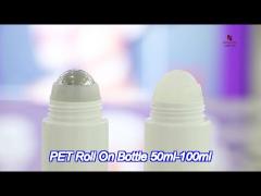 PET43-170ML recyclable White PET PCR plasitc bottle With metal roller ball for pain relief