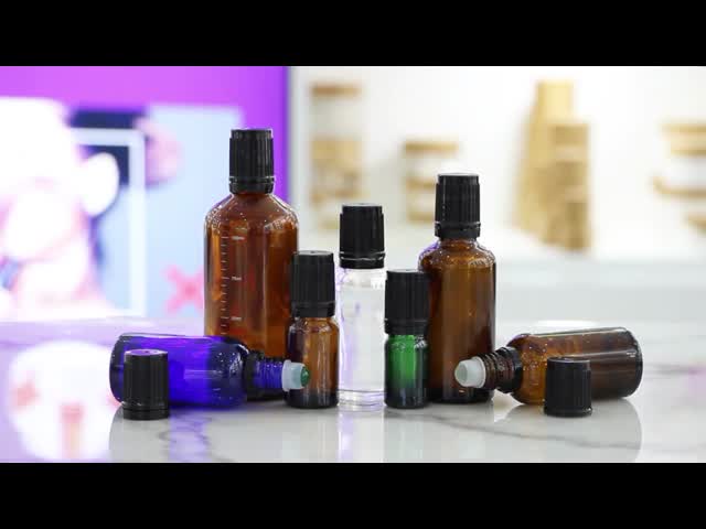 5ml 10ml 15ml 20ml 30ml 50ml 100ml amber UV proof glass empty roll on bottles for essential oi