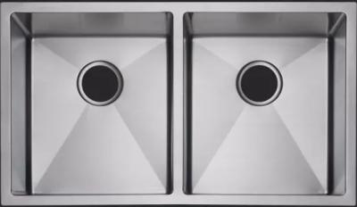 China De vierkante Undermount-Gootsteen van de Roestvrij staalkeuken/de Dubbele Gootstenen van de het Huiskeuken van Komtopmount Te koop
