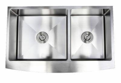 China 36 Inch Apron Stainless Steel Kitchen Sink Curved Front Farm Brushed Surface / Apron Stainless Steel Kitchen Sink for sale