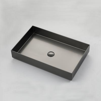 China Fashion Retangular Bathroom Sinks Over Mounted Brushed Surface Treatment for sale