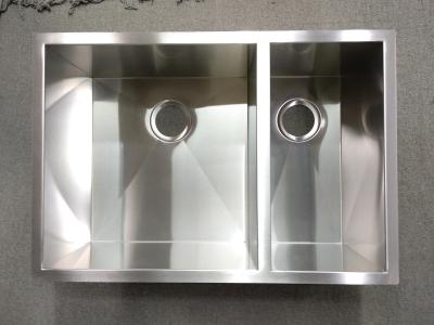 China USA Undermount Stainless Steel Kitchen Sink /  2 Bowl One Piece Kitchen Sink for sale