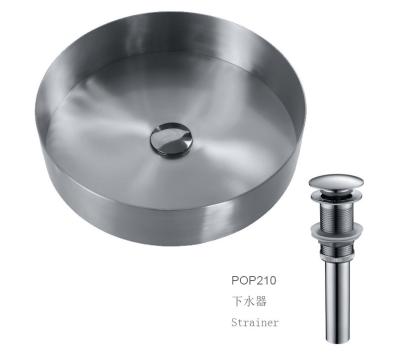 China Undermount Single Round Bathroom Stainless Steel Sink Counter Top Gold for sale