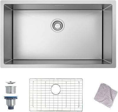 China 32'' X 19''  16 Gauge Undermount Stainless Steel Kitchen Sink With Accessories for sale