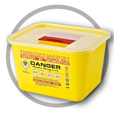 China 5 Litre Sharps disposal container, Sliding Lid, Red,Sharps Container  | WinnerCare for sale