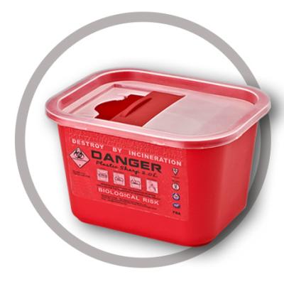 China 2 Litre Sharps disposal container, Sliding Lid, Red sharps containers - WinnerCare for sale