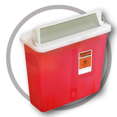 China 4.6 Litre Sharps disposal container, Sliding Lid, Red,Sharps Container  | WinnerCare for sale