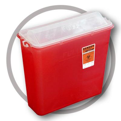China 4.6 Litre Sharps disposal container, Sliding Lid, Red,Sharps Container  | WinnerCare for sale