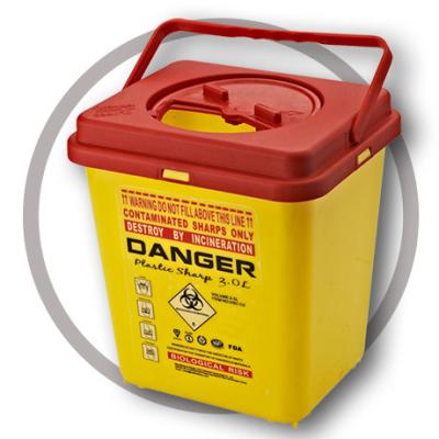 China 3 Litre Sharps disposal container, Sliding Lid, Red,Sharps Container  | WinnerCare for sale