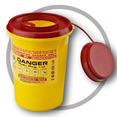 China 1 Litre Sharps disposal container, Sliding Lid, Red,Sharps Container  | WinnerCare for sale