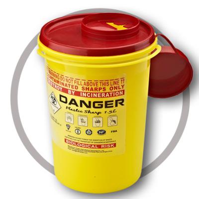 China 1.5 Litre Sharps disposal container, Sliding Lid, Red,Sharps Container  | WinnerCare for sale