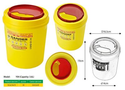 China 3.6 Litre Sharps disposal container, Sliding Lid, Red,Sharps Container  | WinnerCare for sale