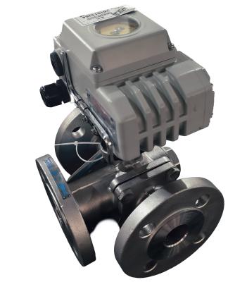 China T-type Flanged Three-way Valve Quarter Turn Actuator for sale