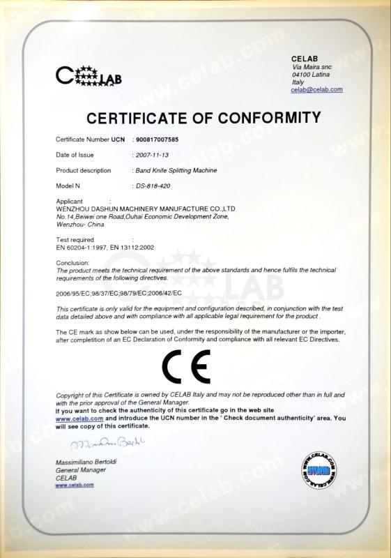 CE - Foshan City Yutai Machinery Automatic Technology Co., Ltd.