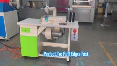 Skiving machine for hot melt toe puff
