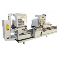 China Double Head PVC Window Frame Cutting Machine 45-90 Degree Flatbed Cutter Auto Feed for sale