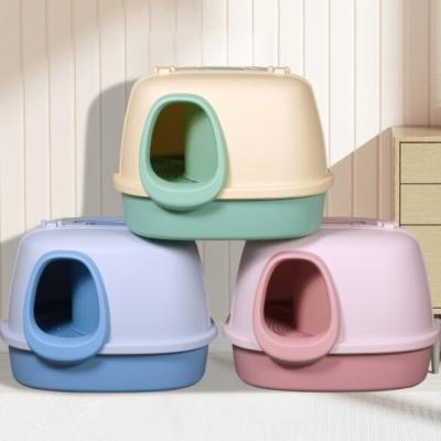 China Big Mouth Monkey Corridor Cat Litter Box Blauw Geel Roze Kitty Litter Box for sale