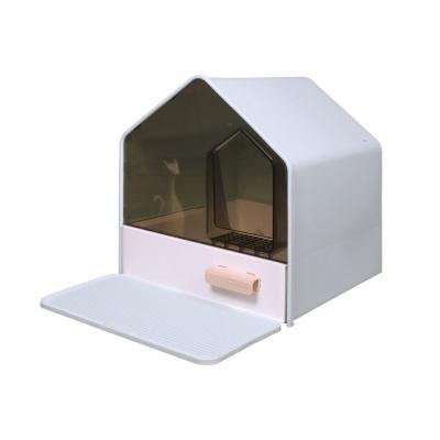 中国 グレー・ピンク 半閉ざされたゴミ箱 OEM/ODM 半閉ざされた猫ゴミ箱 販売のため