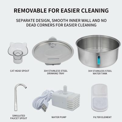 China Pet Feeding Supplies 8L Stainless Steel Cat Water Fountain Dog Drinking Bowl for sale