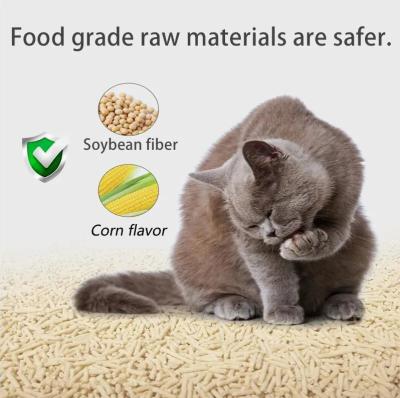 China Pure Natural Plant-Based Cat Litter Strip Type Flushable Clumping Corn Tofu Cat Litter for sale