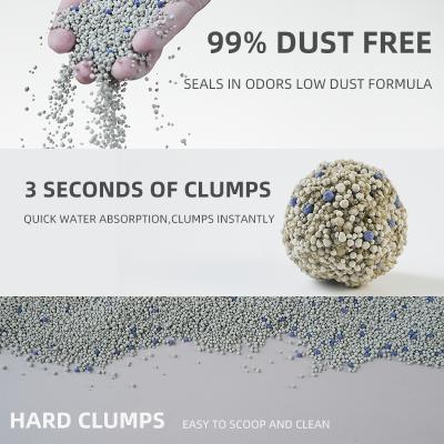 China Cat Litter Manufacturer Super Deodorising Eco-Friendly High Quality Clumping Bentonite Cat Litter for sale