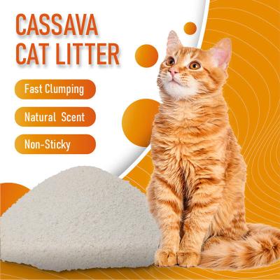 China Factory Wholesale Customizable Pet Litter Natural East Clean Clumping Cassava Cat Litter for sale