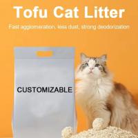 China Flushable Tofu Cat Litter 6L Natural Plant Based Strong Odor Control Dust Free 1.5mm Pellets for sale