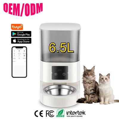 China Factory Direct Automatic Dog Cat Food Dispenser Double Bowls Easy Clean Smart Pet Feeder for sale