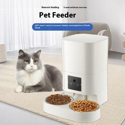 China Smart Automatic Pet Feeder 2-Way Splitter Double Bowls WiFi Cat Dog Food Dispenser for sale