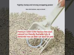 Premium OEM ODM Factory free dust natural Eco-friendly flushable tofu & bentonite mix cat litter cat sand for pets
