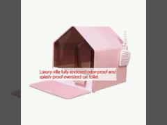 Luxury villa fully enclosed odor-proof and splash-proof oversized cat toilet
