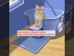 New Design Eco-friendly Entrance Splash-proof Open Plastic Basin Cat Toilet Box
