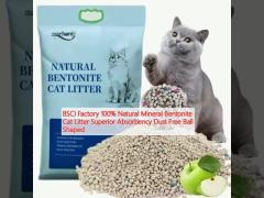 BSCI Factory 100% Natural Mineral Bentonite Cat Litter Superior Absorbency Dust Free Ball Shaped