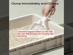 Customized Fragrance Mixed Cat Litter 70% Tofu Litter 30% Bentonite Fast Clumping High Absorbency