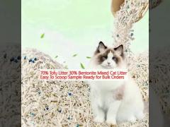 70% Tofu Litter 30% Bentonite Mixed Cat Litter Easy To Scoop Sample Ready for Bulk Orders
