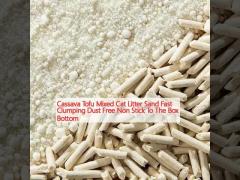 Tofu Cassava Mixed Cat Litter Sand Fast Clumping Dust Free Non Stick To The Box Bottom