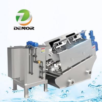 China Screw Press Sludge Dewatering Machine SS304 220V 380V Sludge Dewatering Unit for sale