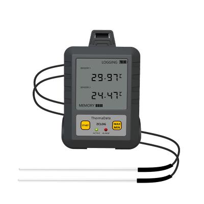 中国 Monitor Digital Dual Channel NTC Thermometer Data Logger GREY with protection case 販売のため