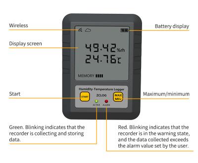 Cina 97*72*31mm High Accuracy LCD Display Wireless Digital Temperature Humidity Data Logger in vendita