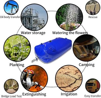 China Buitenopvouwbare flexitank waterblaas, waterzak wateropslag tank kraan Duurzame wateropslagcontainers Te koop