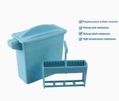 China Patologische analyseapparatuur Glasglijbaan Verfrek Histologieweefsel Plastic Verfpot En Rack Te koop