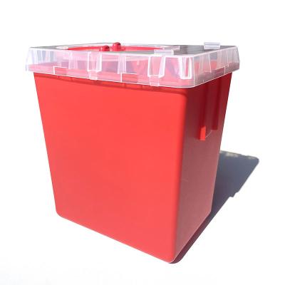 China Medische plastic medische afvalbak Medische container Biogevaarlijke naalden Wegwerp 1L Sharps container Te koop