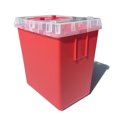 China Medische plastic medische afvalbak Medische container Biogevaarlijke naalden Wegwerp 1L Sharps container Te koop
