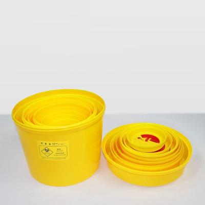 China Medische plastic medische afvalbak Medische container Biogevaarlijke naalden Wegwerp 1L Sharps container Te koop