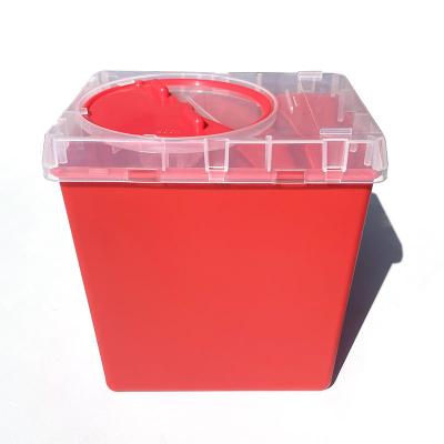 China Medische plastic medische afvalbak Medische container Biogevaarlijke naalden Wegwerp 1L Sharps container Te koop
