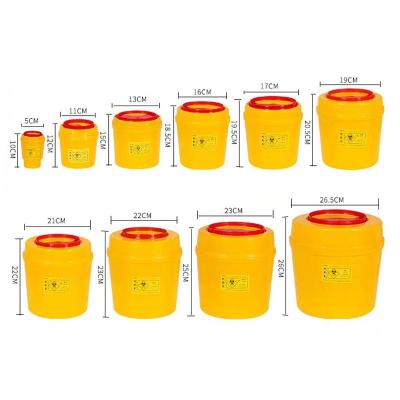 China Medische plastic medische afvalbak Medische container Biogevaarlijke naalden Wegwerp 1L Sharps container Te koop