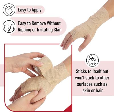 China Self Adhesive Bandage Wrap, 6 Pack, Skin Colored, 2“ x 5 Yards, Cohesive Bandages, Medical Wrap, Elastic Bandage Wrap for sale